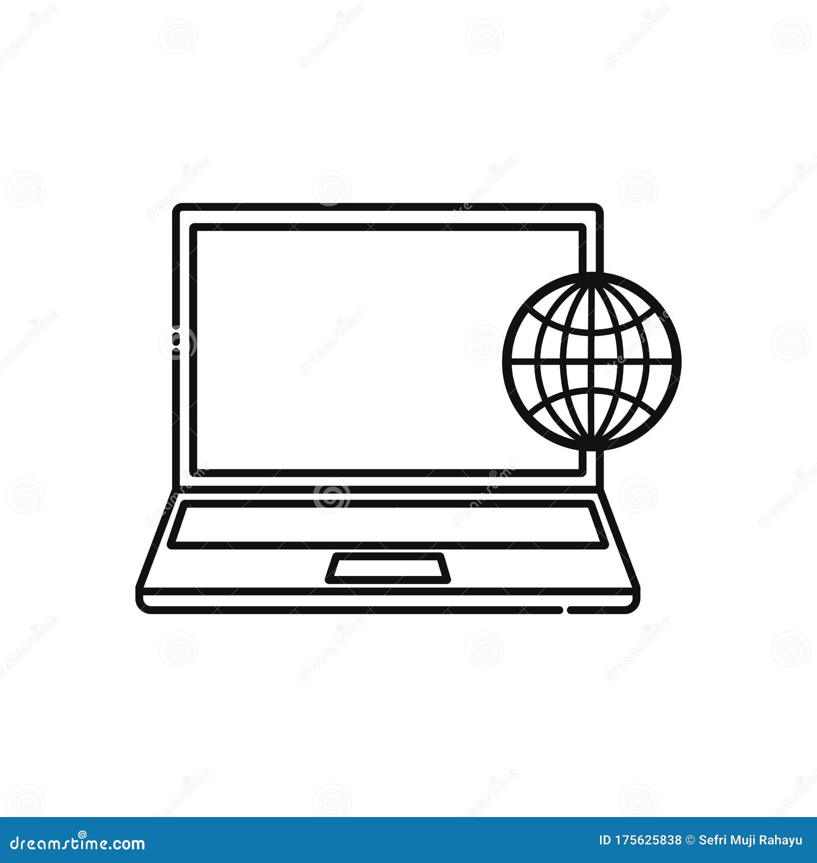 Application on Laptops with Outline Style Stock Vector - Illustration ...