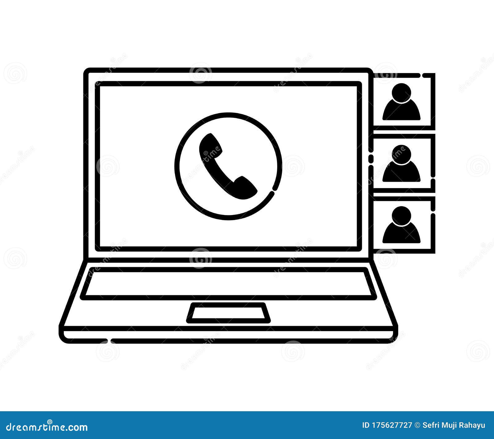 Application on Laptops with Outline Style Stock Illustration ...