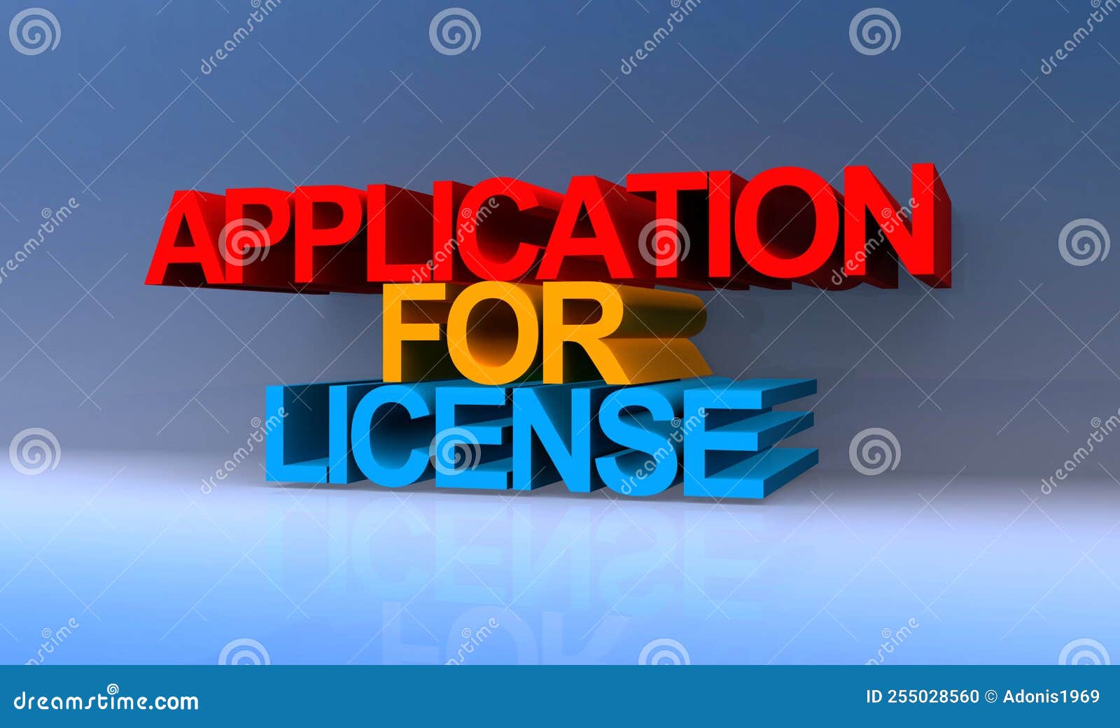 Application for License on Blue Stock Illustration - Illustration of ...