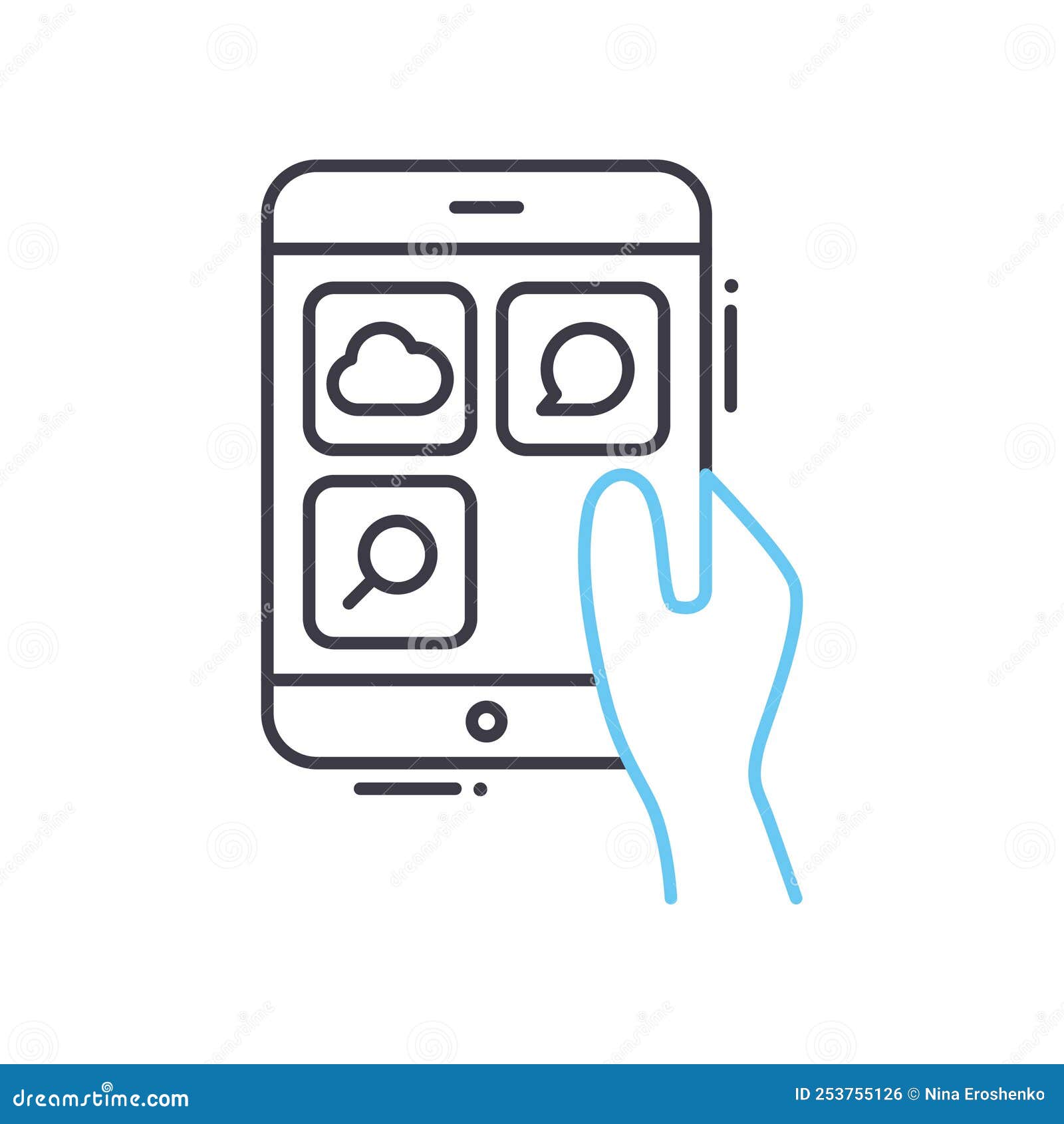 Application Line Icon, Outline Symbol, Vector Illustration, Concept ...