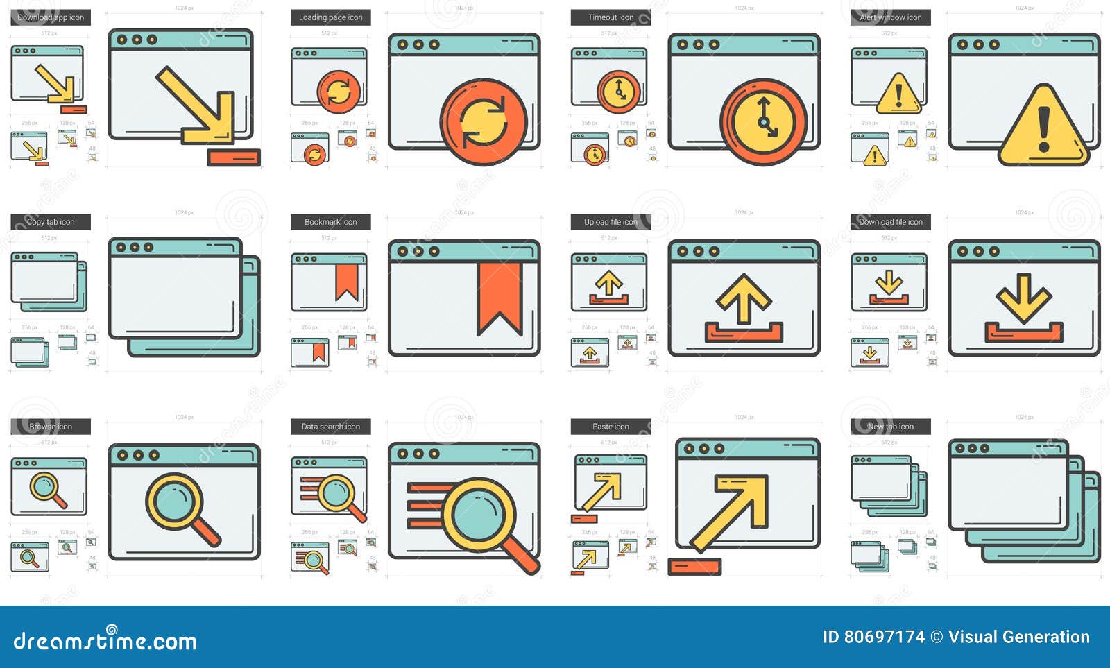 Application line icon set. stock vector. Illustration of paste - 80697174