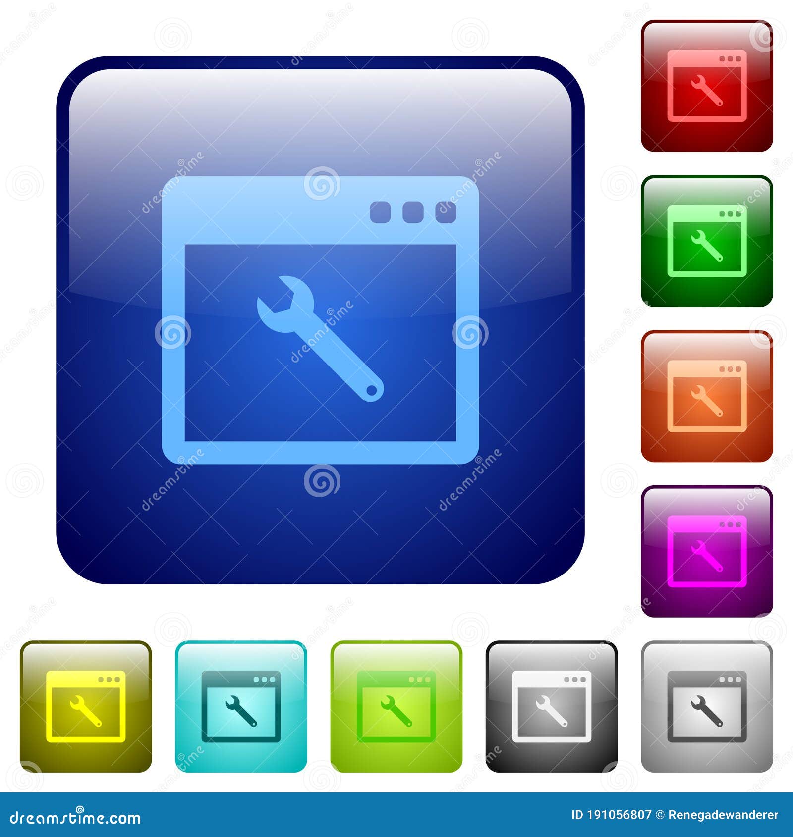 Application Maintenance Color Square Buttons Stock Vector ...