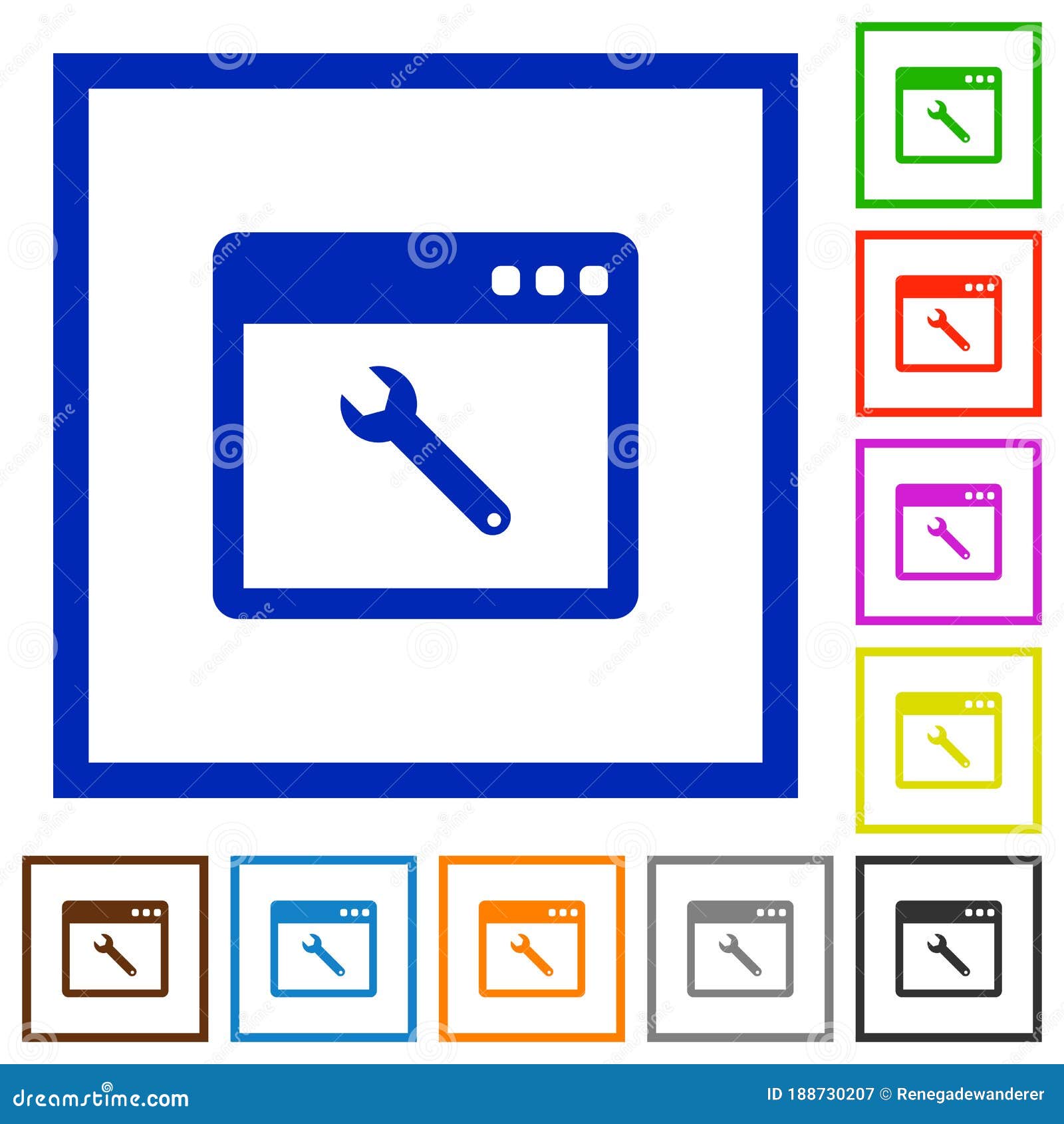 Application Maintenance Flat Icons On Color Rounded Square Backgrounds ...