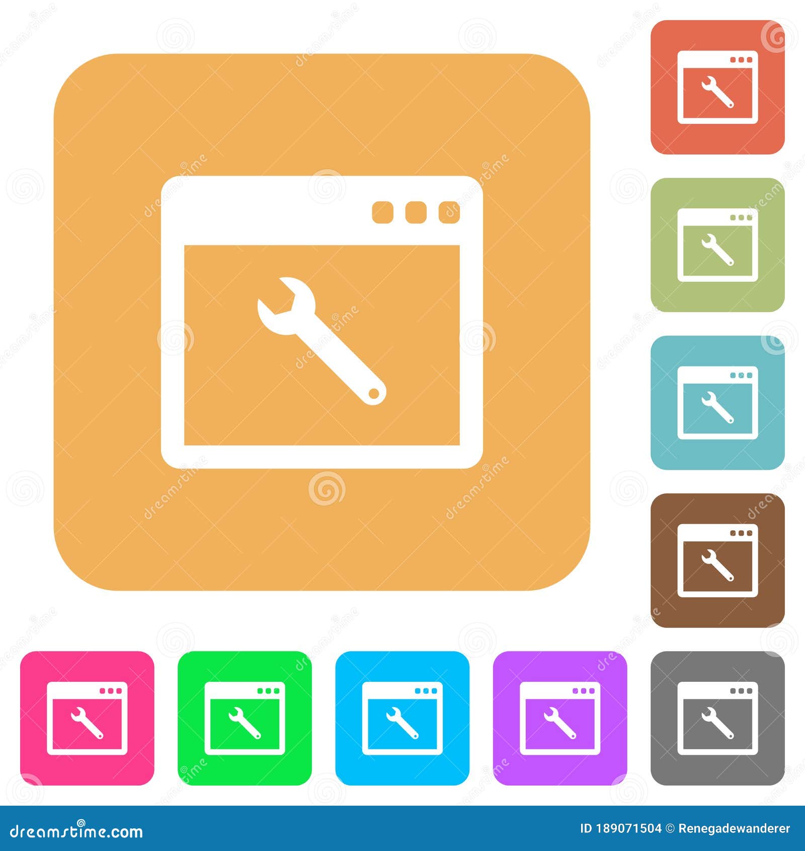 Application Maintenance Flat Icons On Color Rounded Square Backgrounds ...