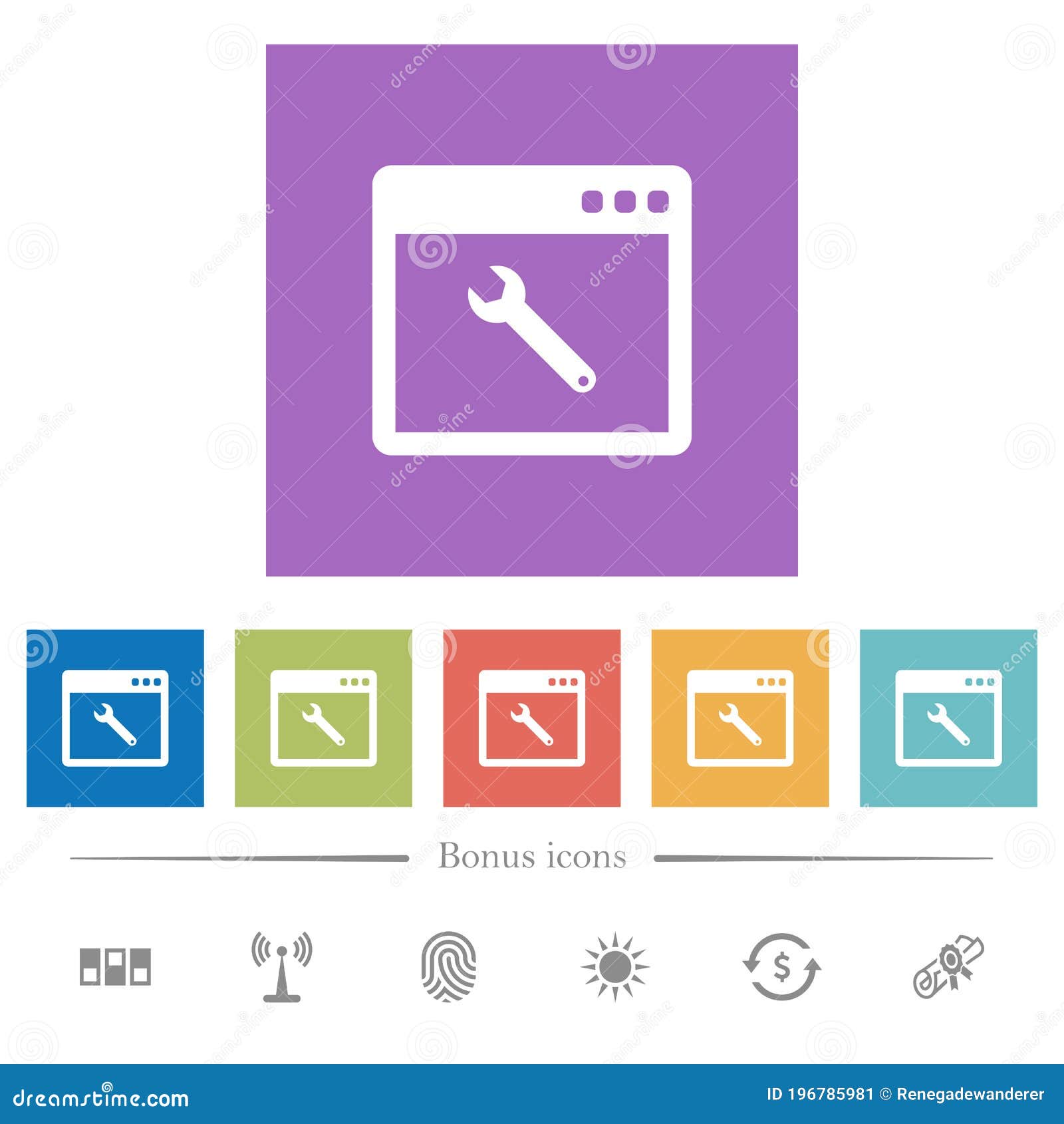 Application Maintenance Flat Icons On Color Rounded Square Backgrounds Cartoon Vector ...