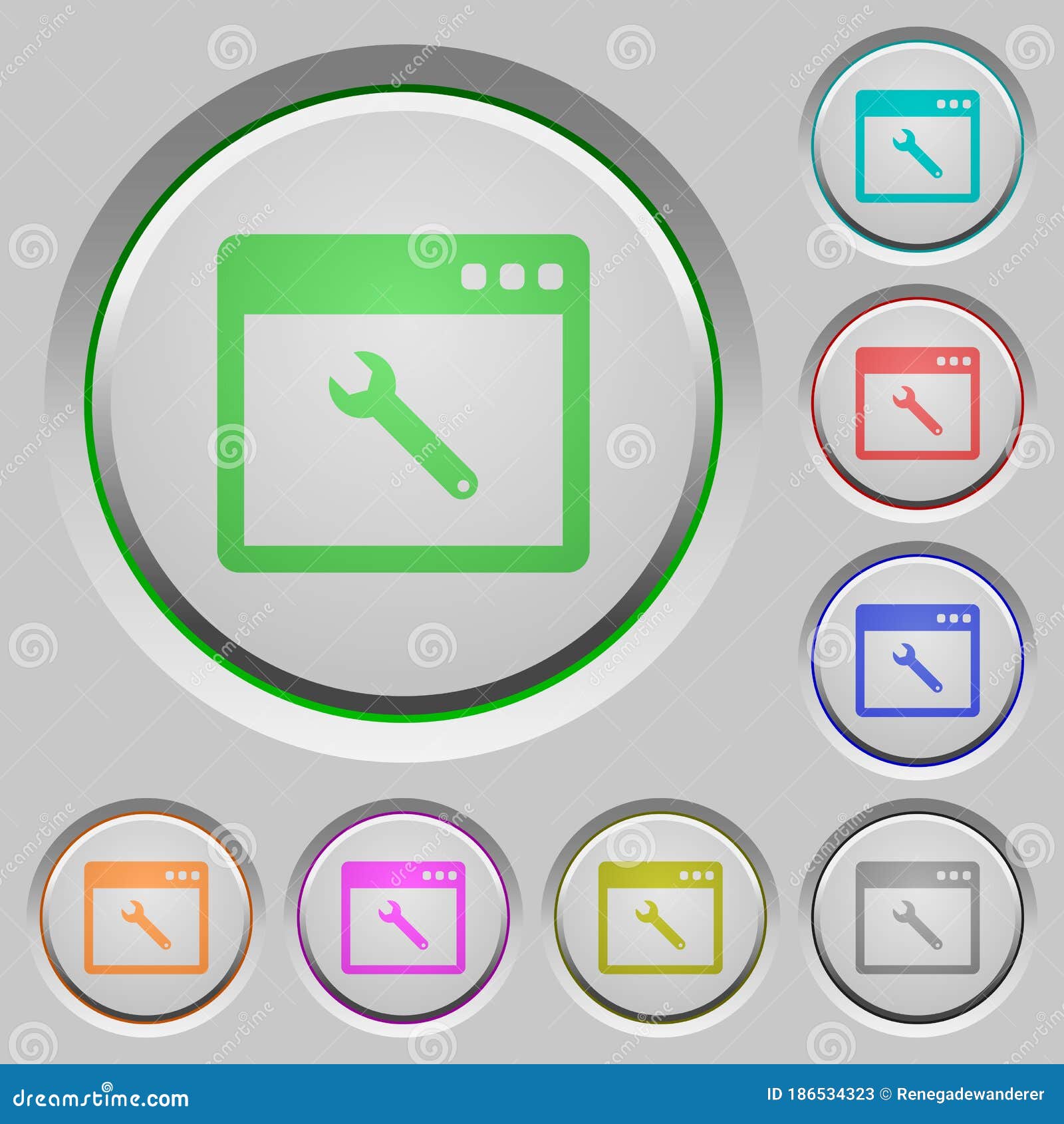 Application Maintenance Glass Sphere Buttons Stock Photography ...