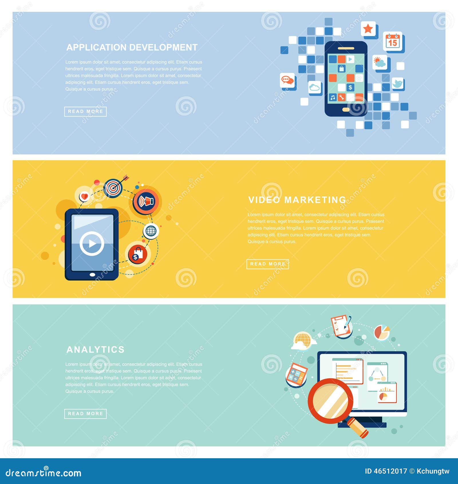 Application Marketing Concept in Flat Design Stock Vector ...