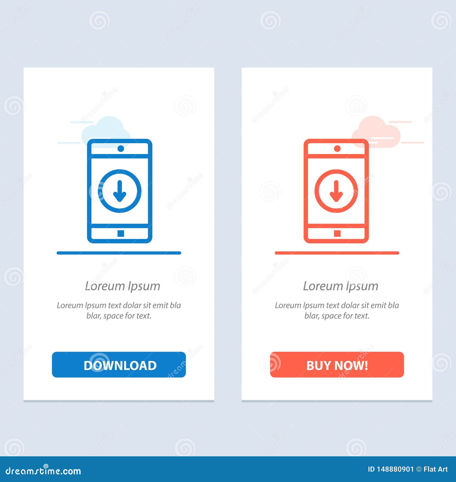 Application, Mobile, Mobile Application, Down, Arrow Blue and Red Download and Buy Now Web ...