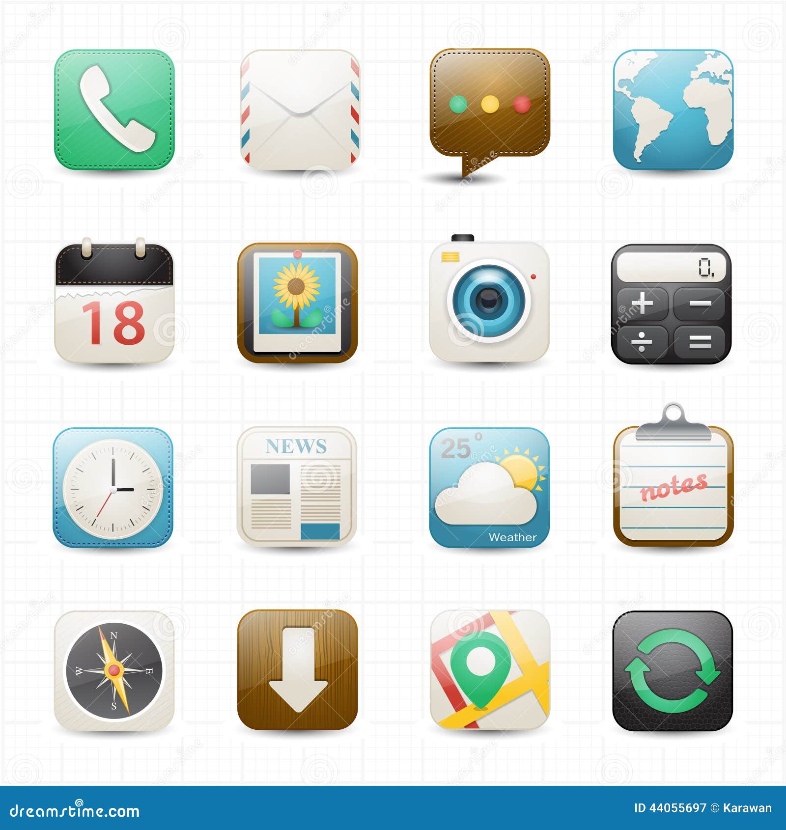 Application Mobile Icons and White Background Stock Vector ...