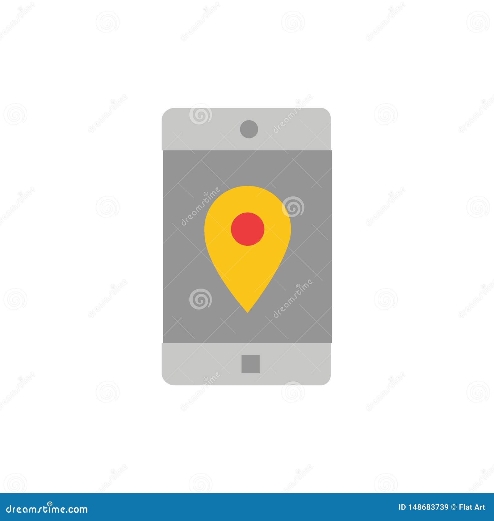 Application, Mobile, Mobile Application, Location, Map Flat Color Icon ...
