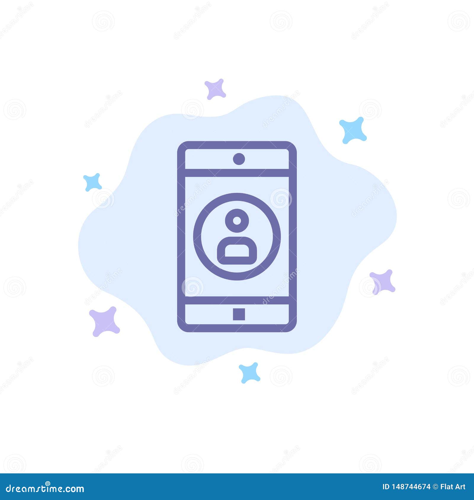 Application, Mobile, Mobile Application, Profile Blue Icon on Abstract ...