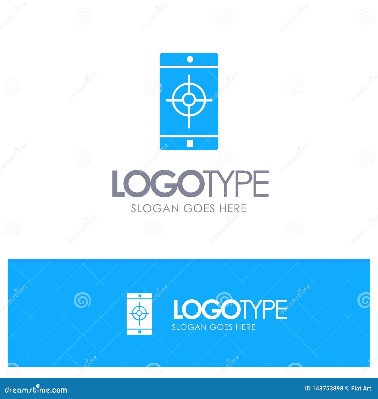 Application, Mobile, Mobile Application, Target Blue Solid Logo with ...