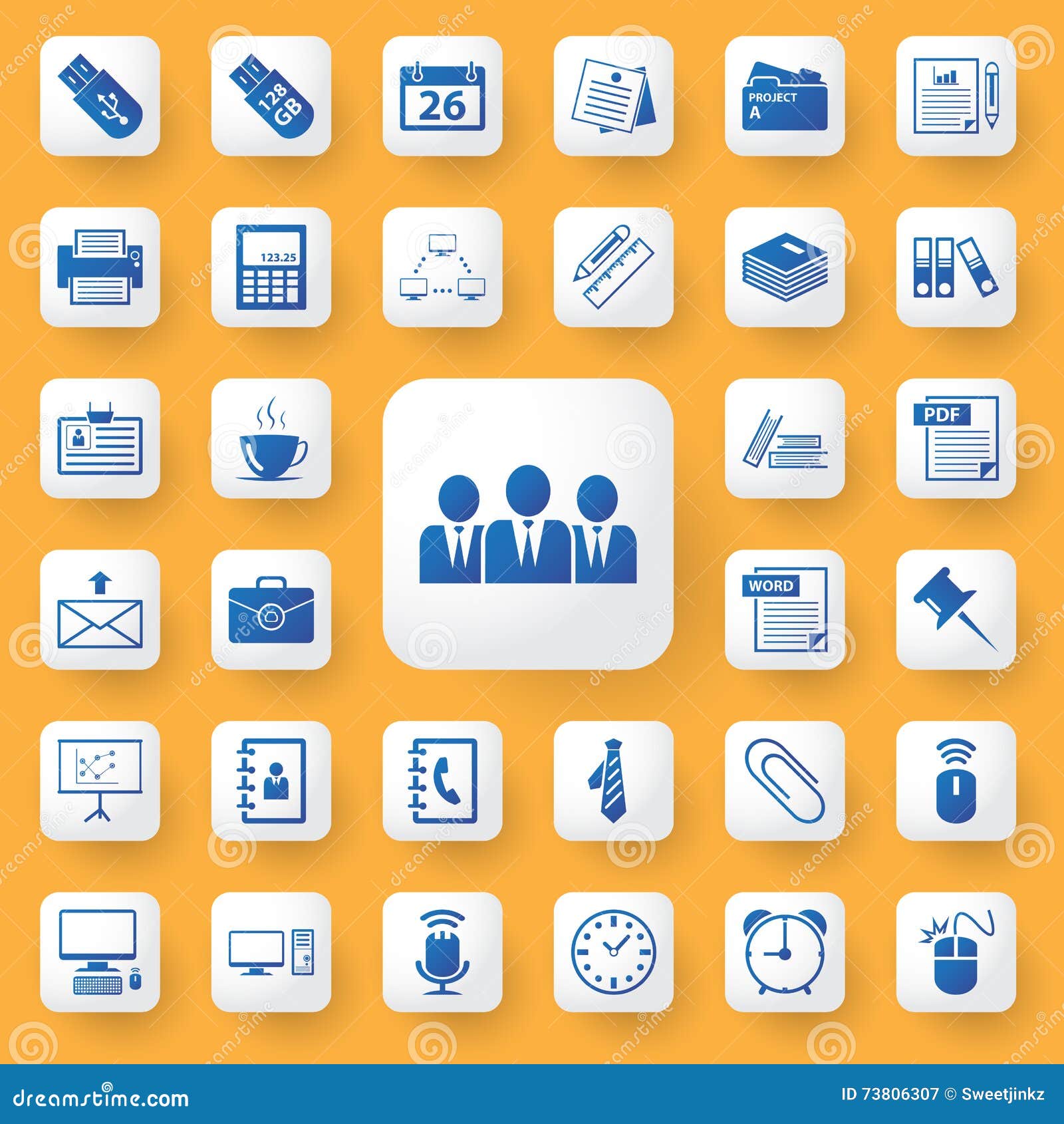 Application Office Tools Sign and Symbol Icons Set. Stock Vector ...