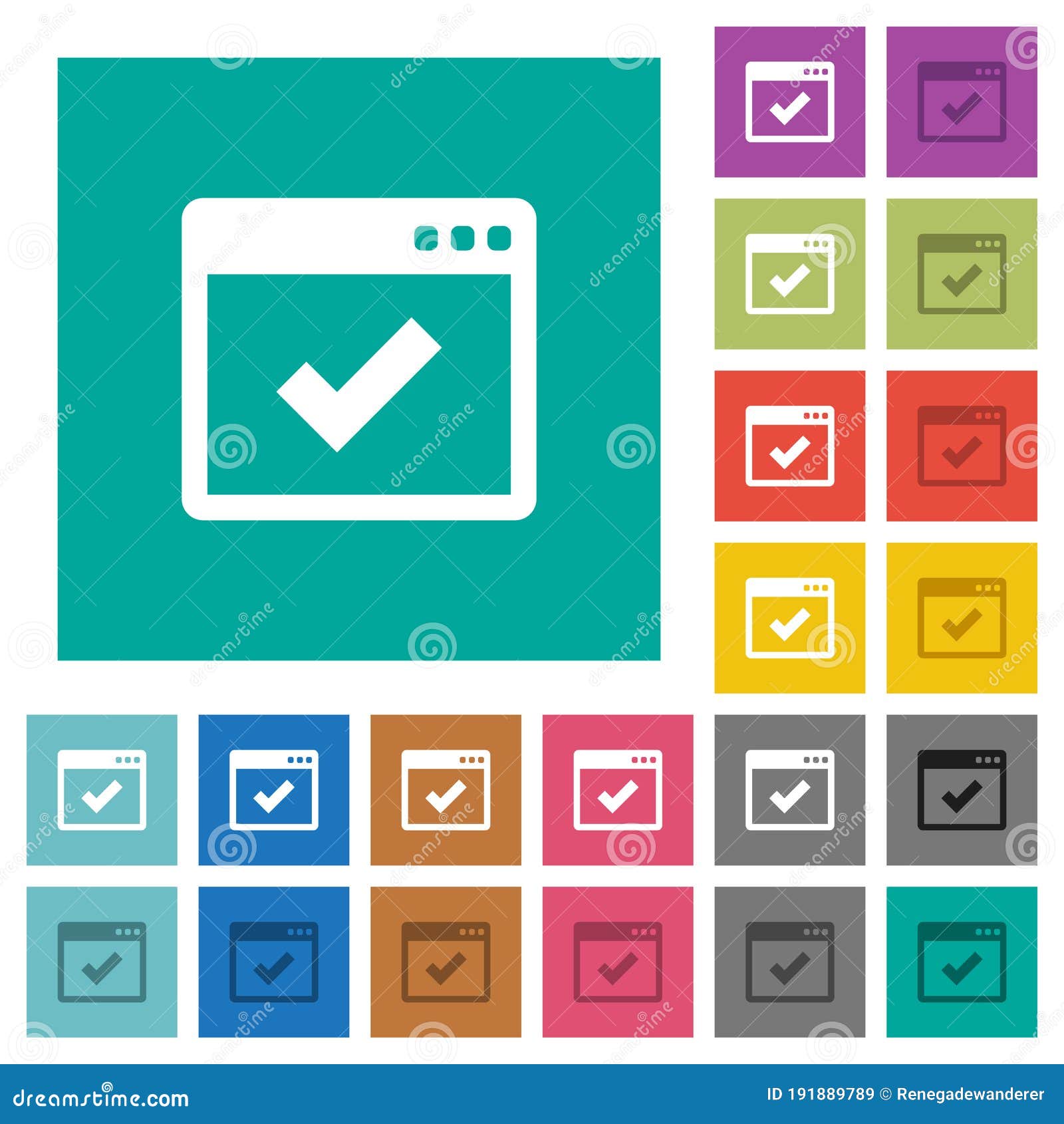 Application Ok Square Flat Multi Colored Icons Stock Vector ...