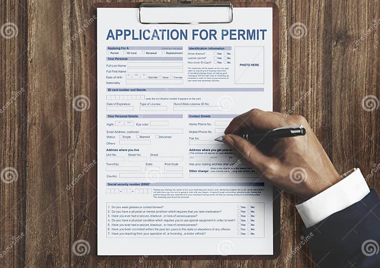 Application for Permit Form Authority Concept Stock Image - Image of ...