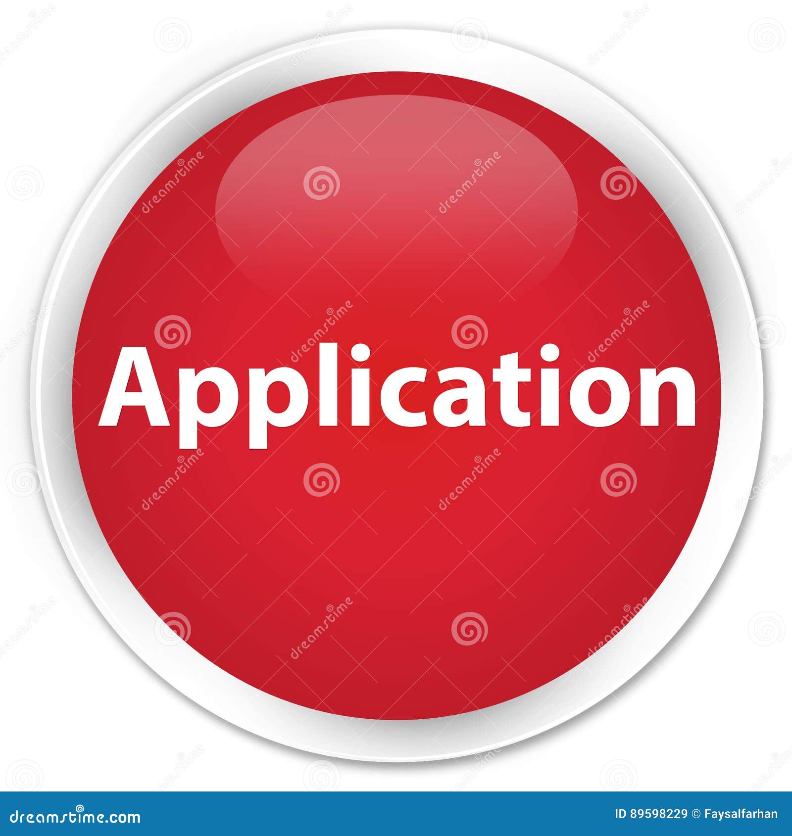 Application Premium Red Round Button Stock Illustration - Illustration ...