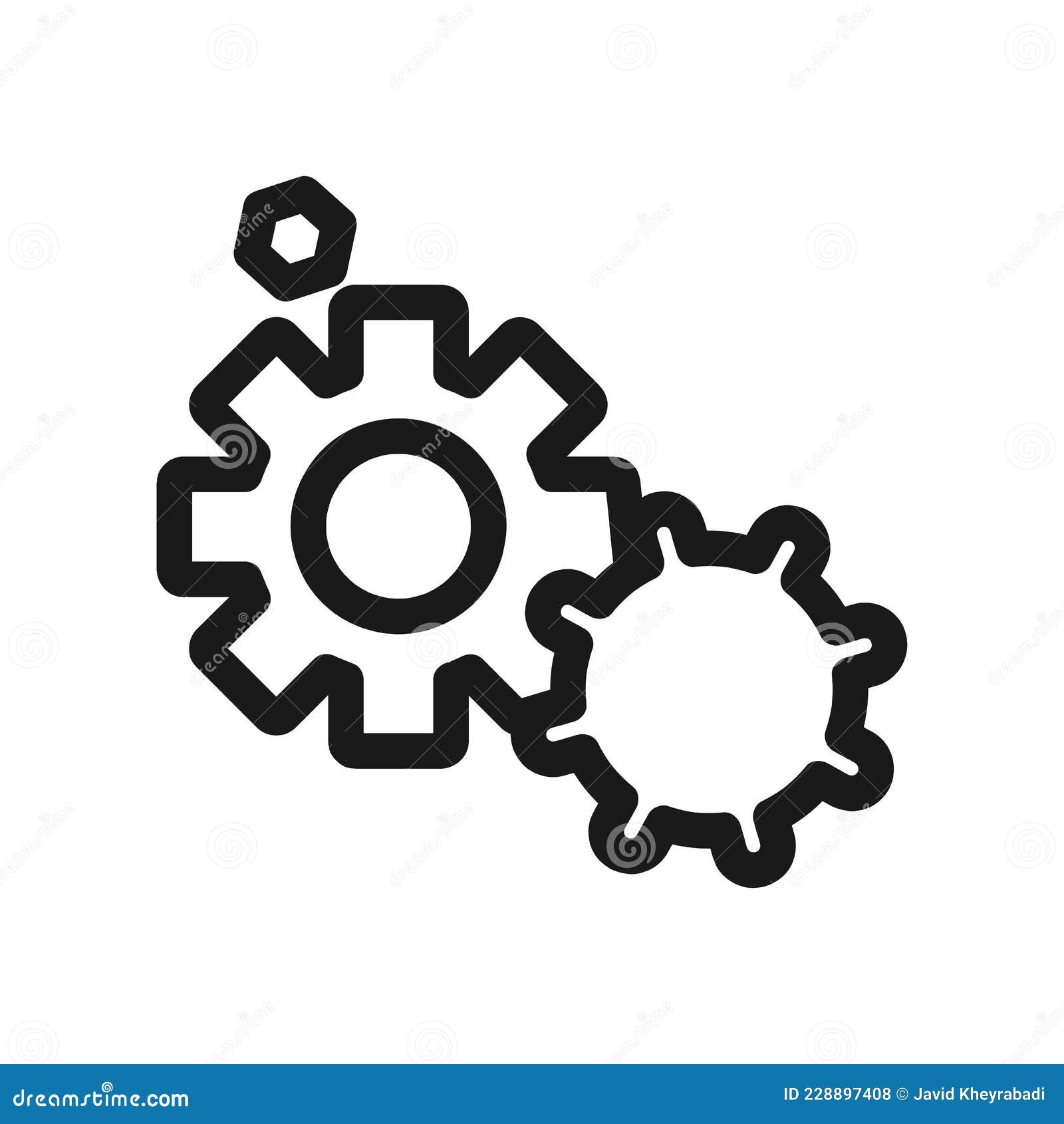 Application Programming Interface Line Icon. Gear Isolated Simple Icon ...