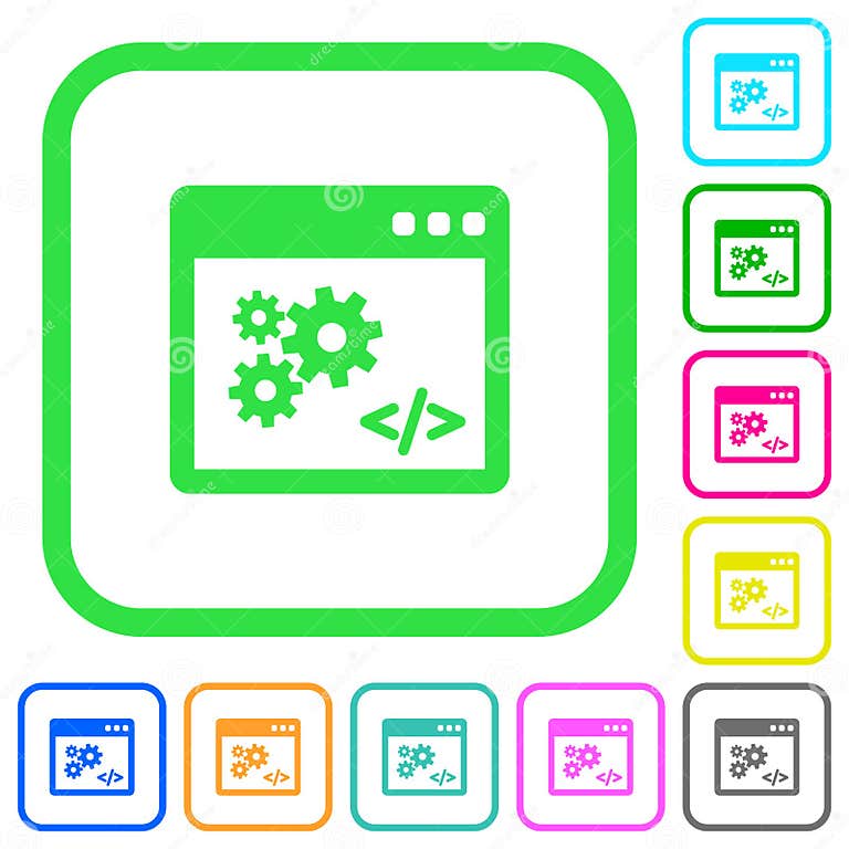 Application Programming Interface Vivid Colored Flat Icons Icons Stock ...
