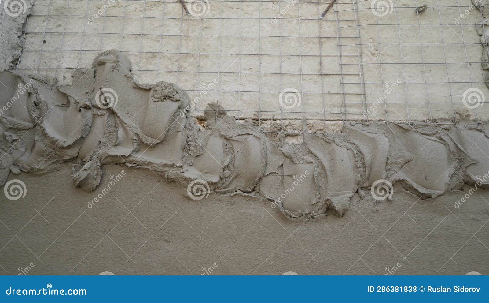 The Builder Throws Plaster on the Wall of the House. Plastering the ...