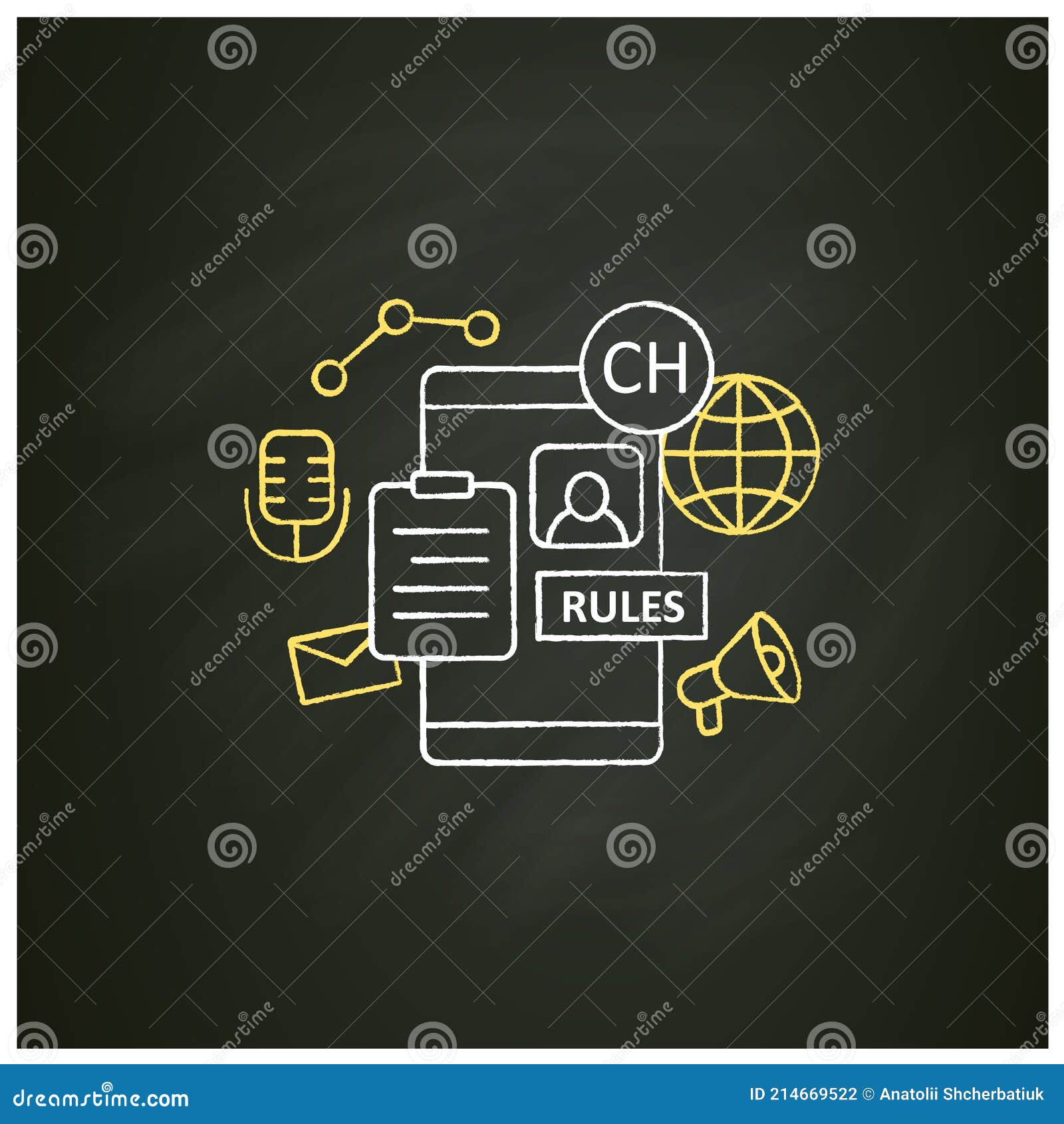 Application Rules Chalk Icon Stock Vector - Illustration of mobile ...