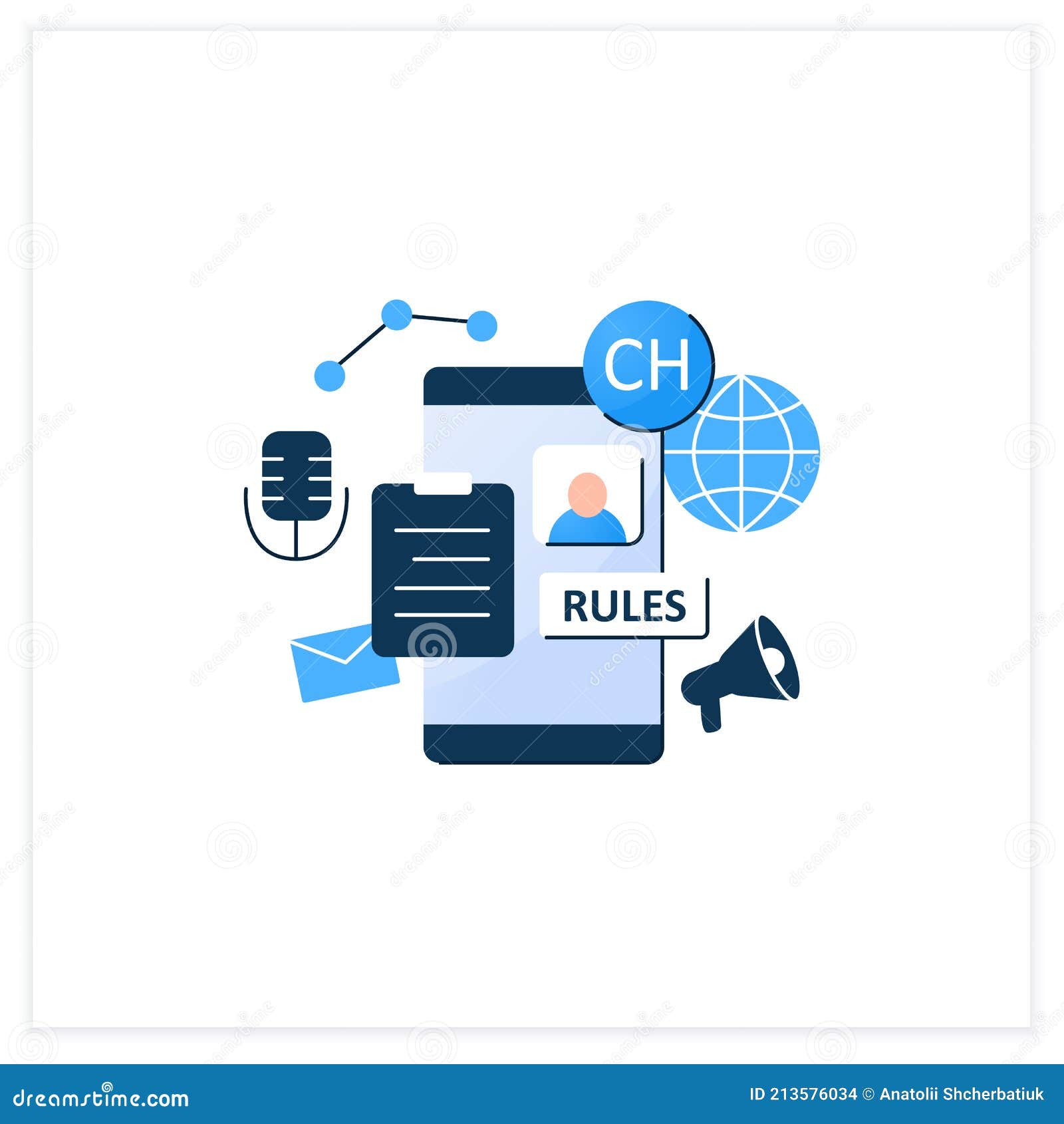 Application Rules Flat Icon Stock Vector - Illustration of chat, style ...