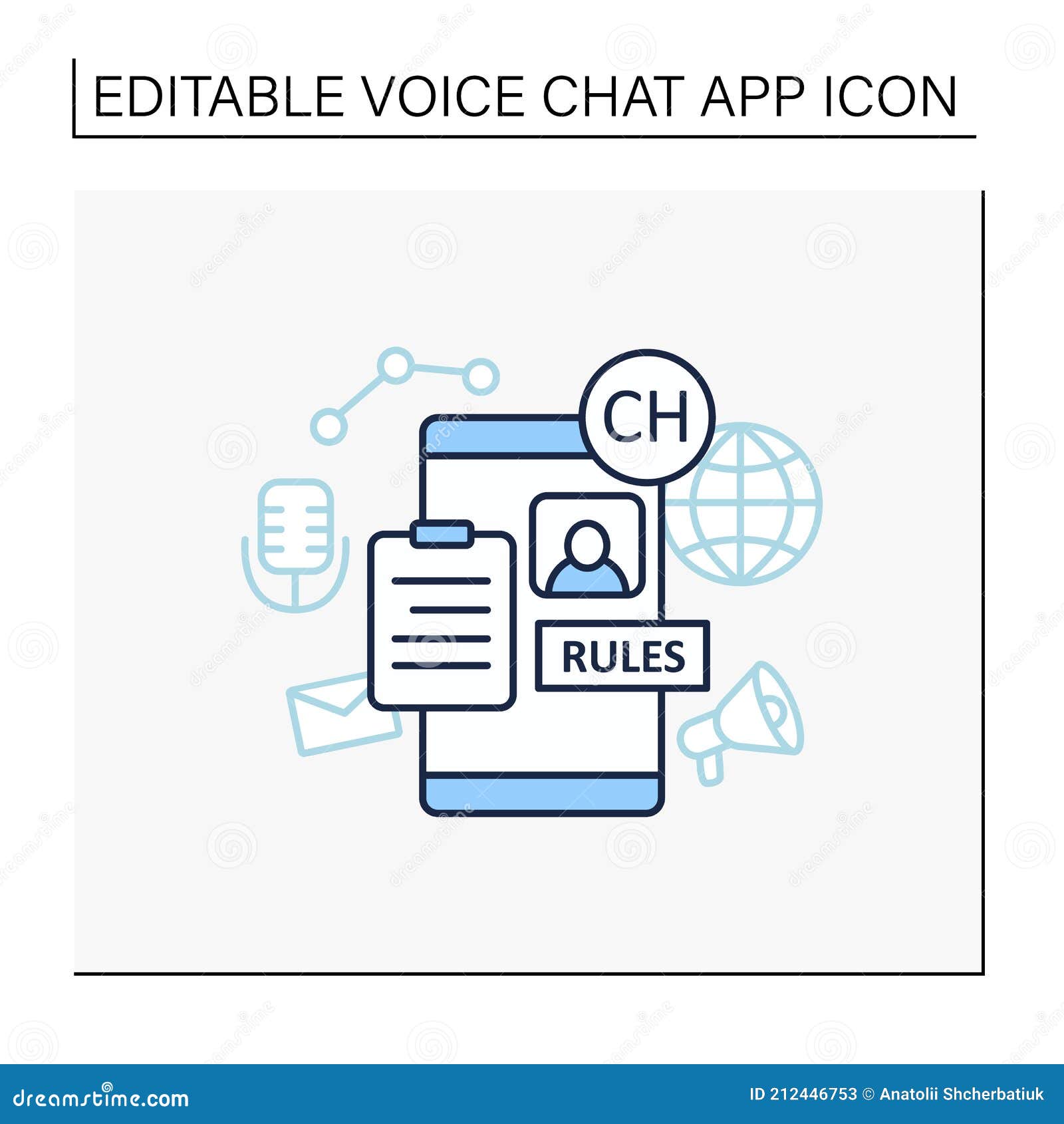 Application Rules Line Icon Stock Vector - Illustration of room, phone ...