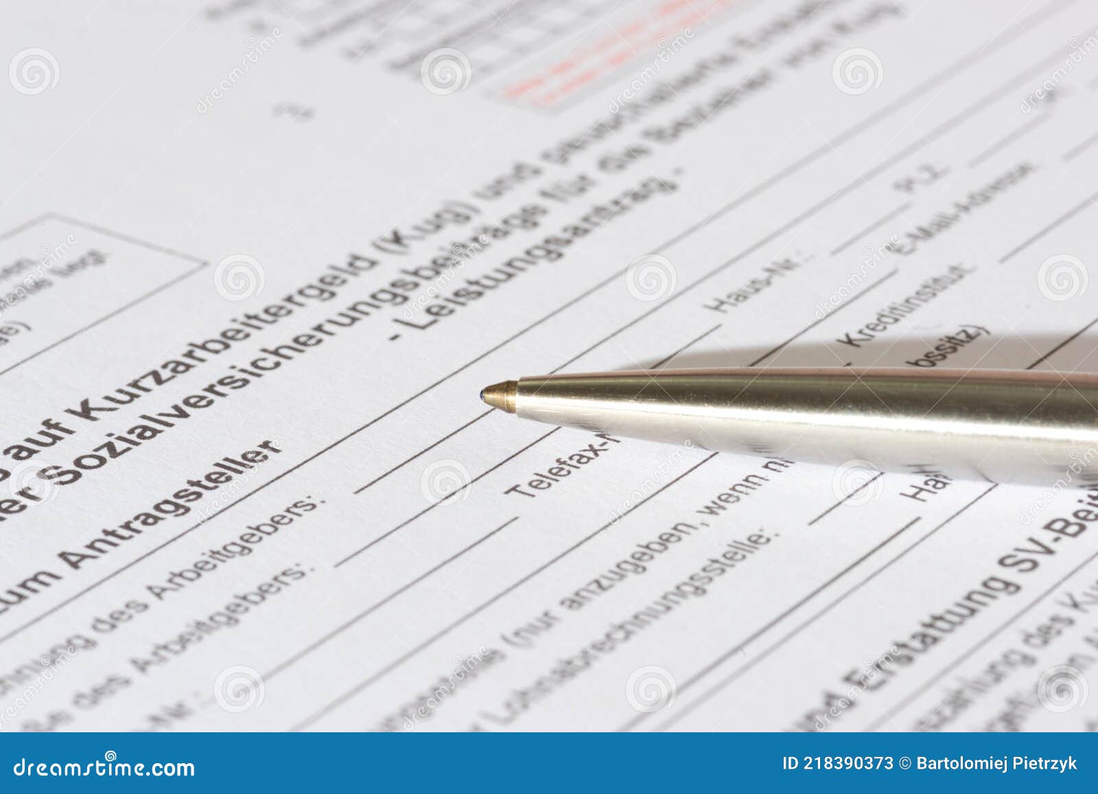 An Application for Short-time Allowance Stock Image - Image of ...