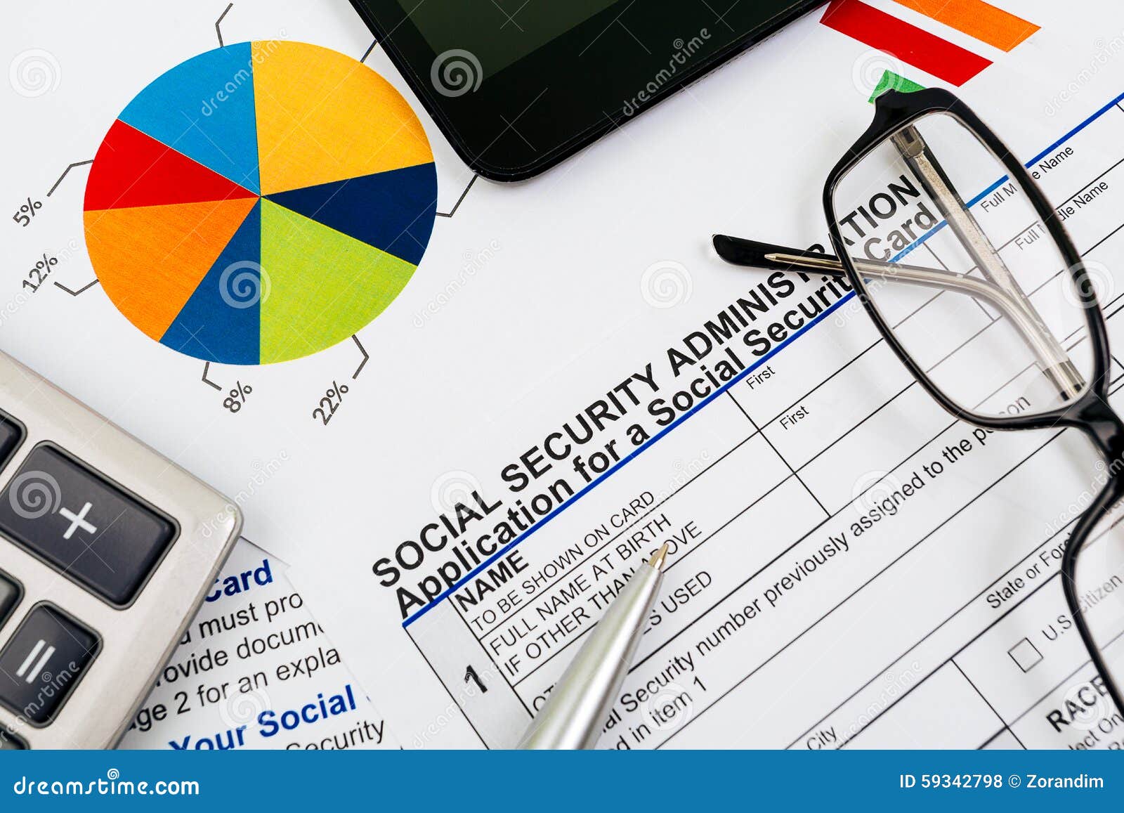 Application for Social Security Stock Photo - Image of enrollment ...