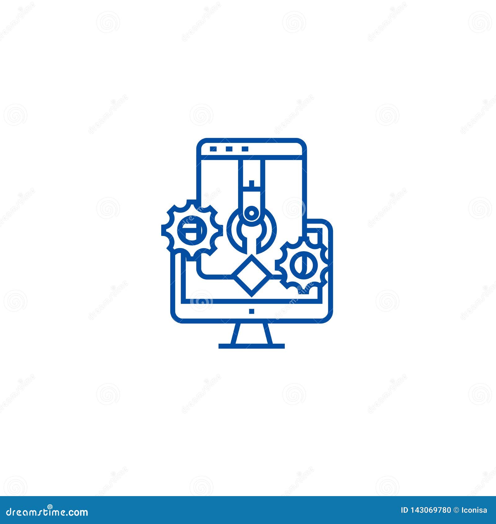 Application and Software Develop Line Icon Concept. Application and ...