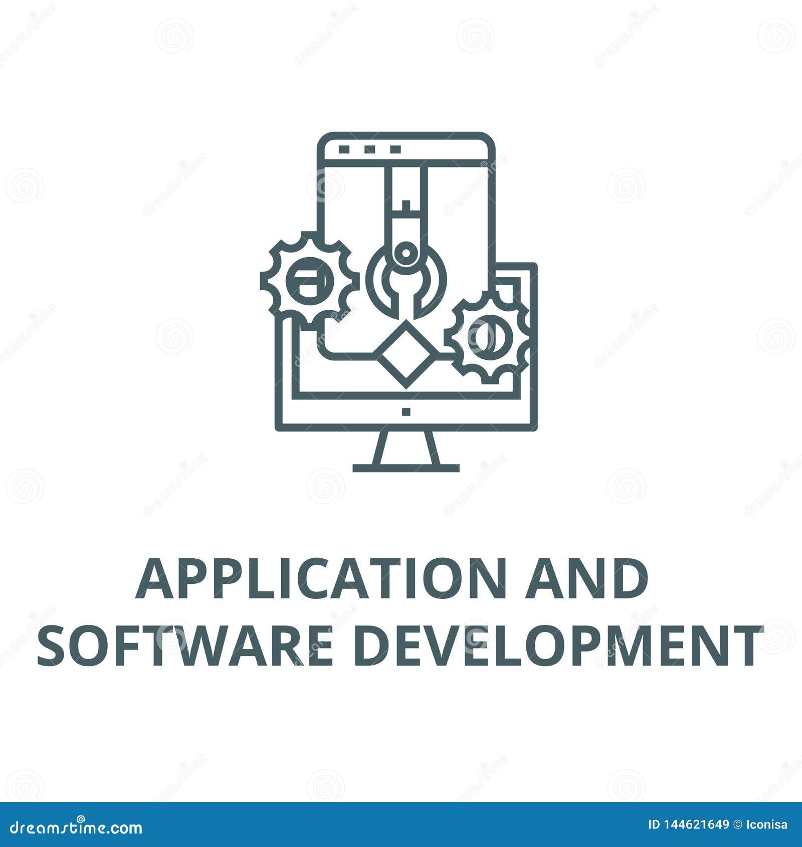 Application and Software Develop Line Icon, Vector. Application and ...