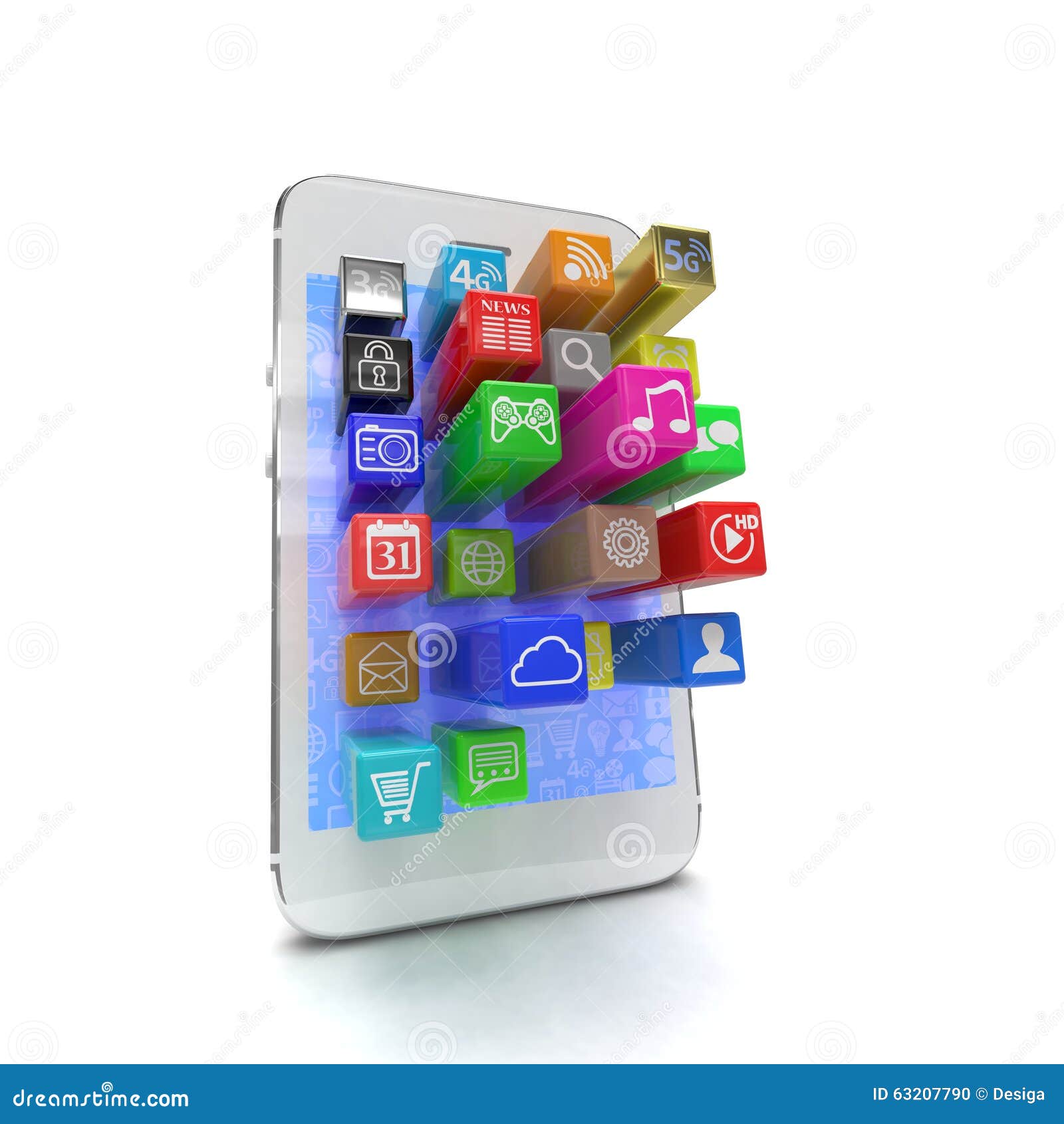 Application Software Icons Extruding from Stock Photo - Image of ...