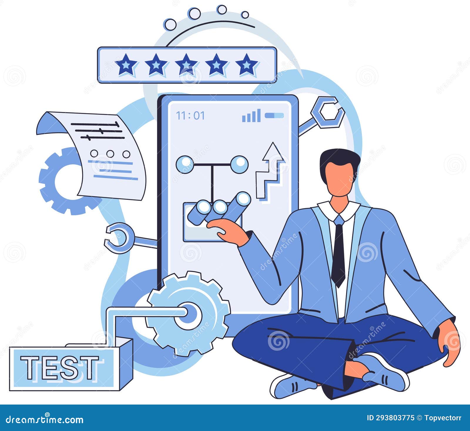 Application Testing Metaphor Vector App Test Mock Drill That Prepares App For Real World