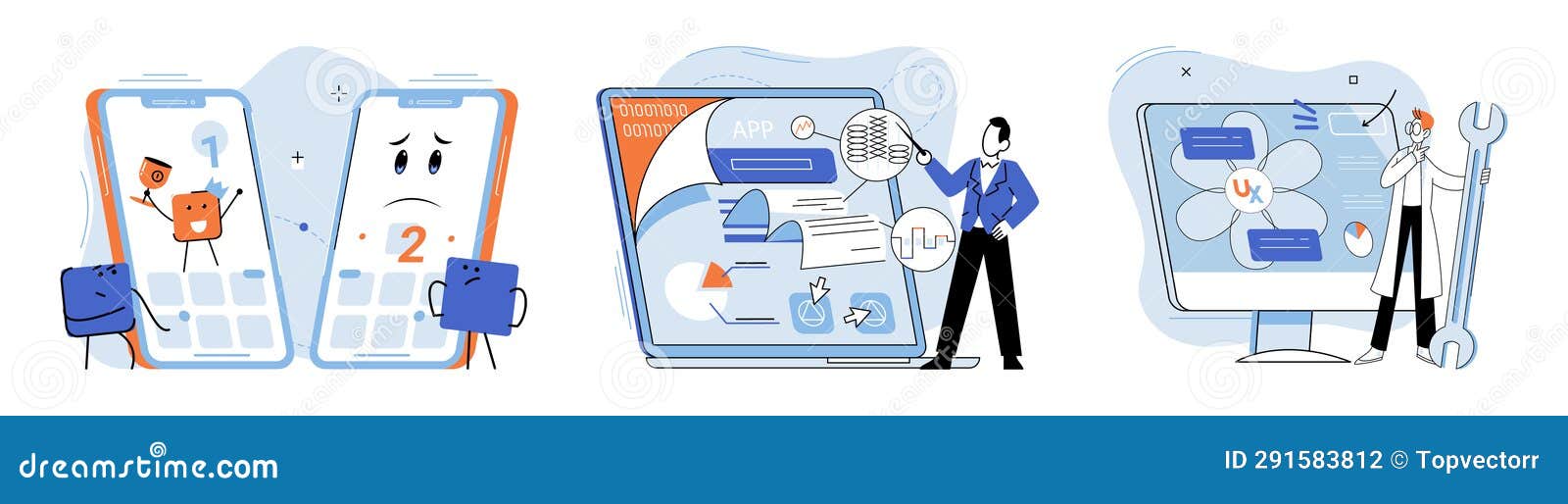 Application Testing Metaphor Vector Application Testing Checkpoint For Ensuring User Friendly