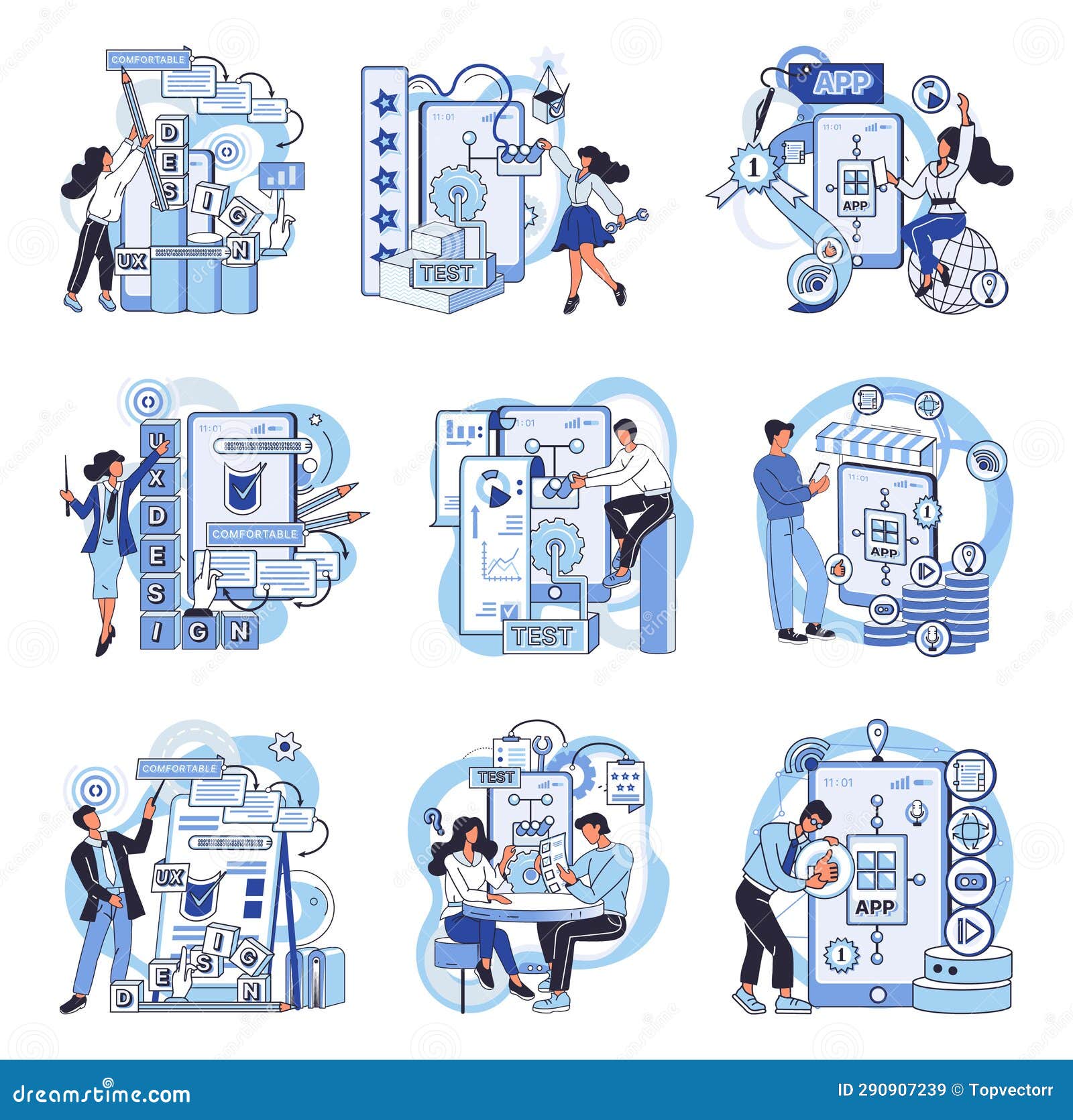 Application Testing Metaphor Vector Application Testing Diagnostic