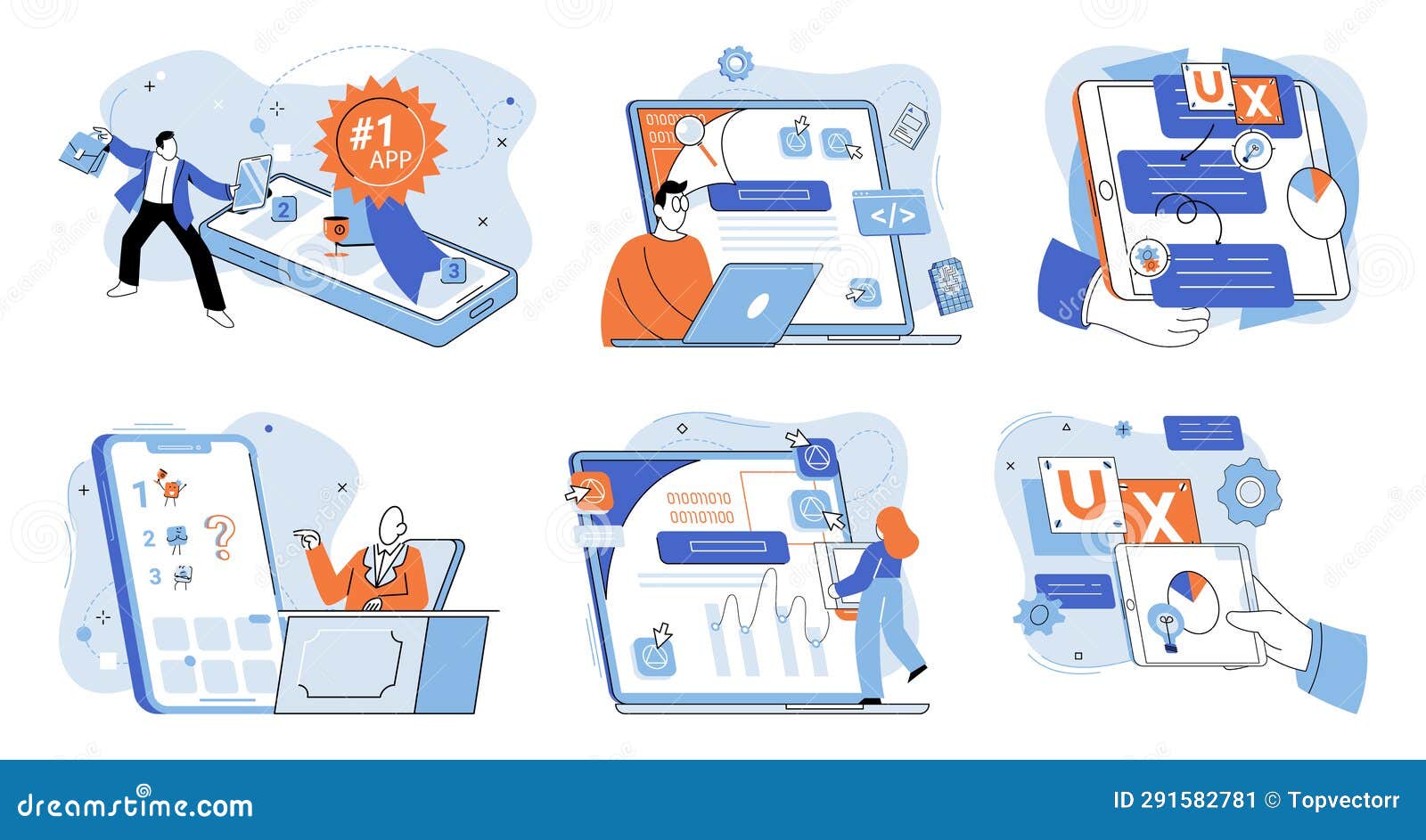 Application Testing Metaphor Vector Application Testing Meticulous Process To Ensure Flawless