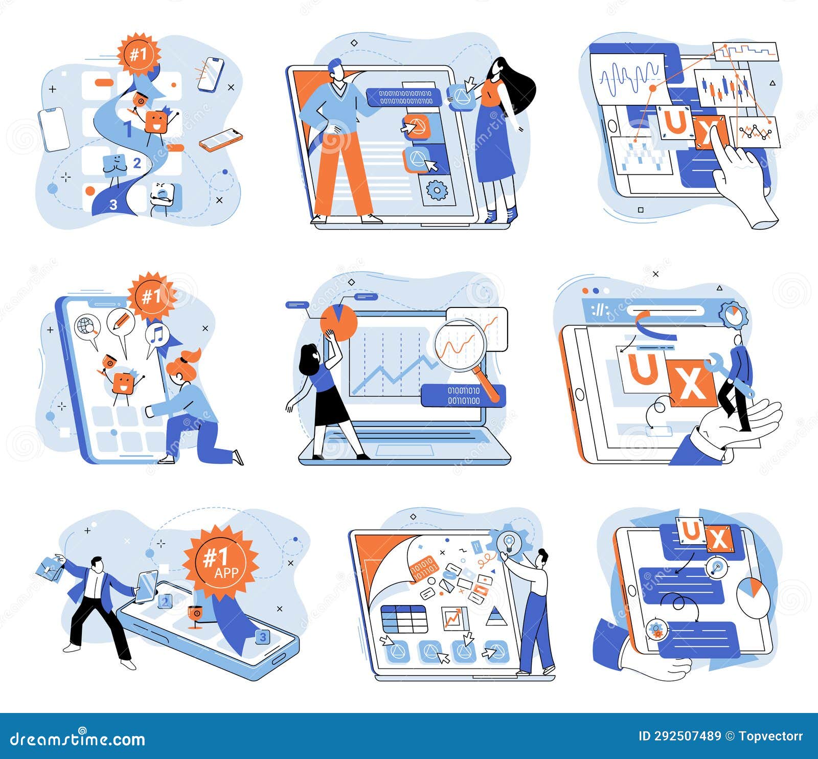 Application Testing Metaphor Vector Application Testing Quality Assurance Step In Software