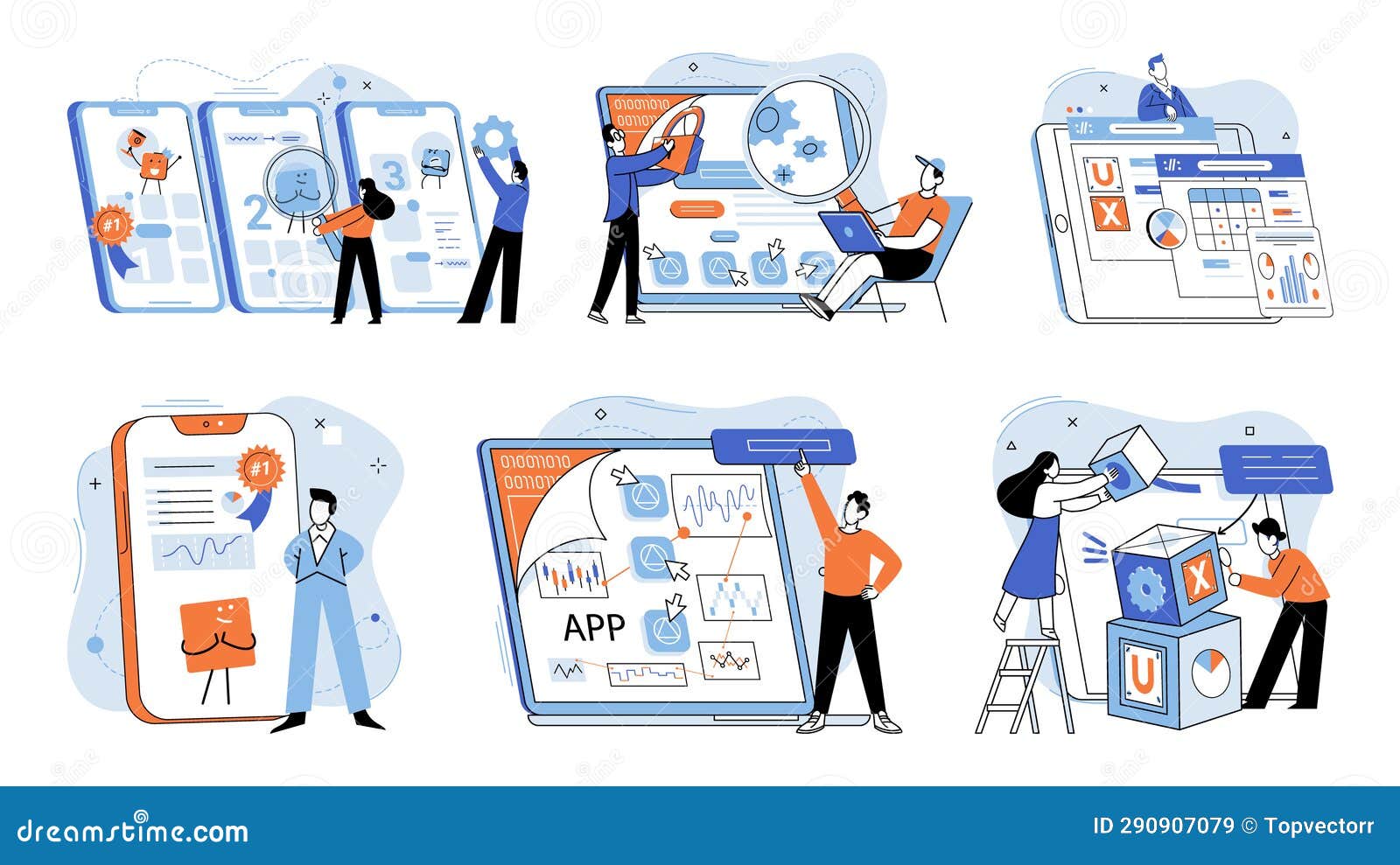 Application Testing Metaphor Vector Application Testing Refining