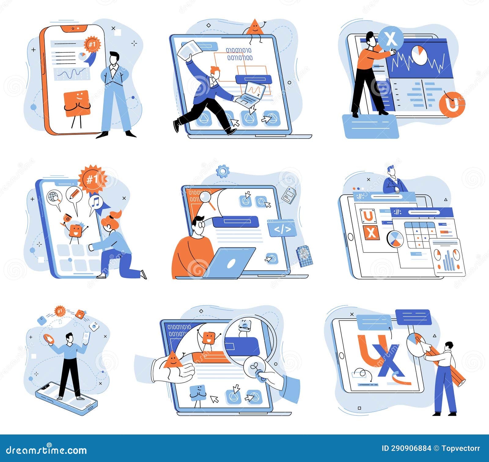 Application Testing Metaphor Vector Application Testing Refining