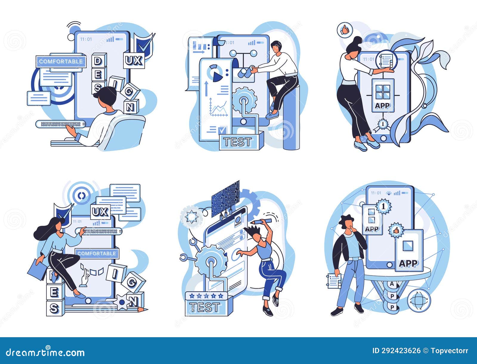 Application Testing Metaphor Vector Application Testing Checkpoint For Ensuring User Friendly
