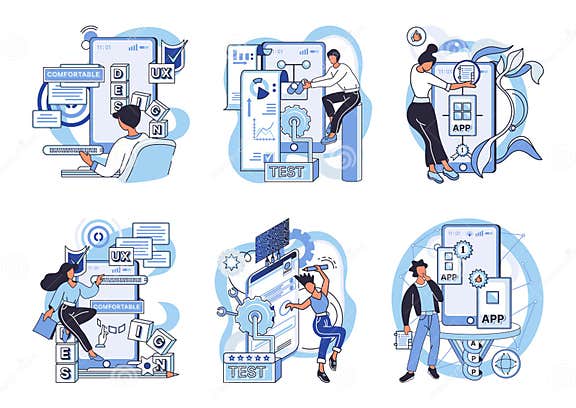 Application Testing Metaphor. Vector. Application Testing, Checkpoint ...