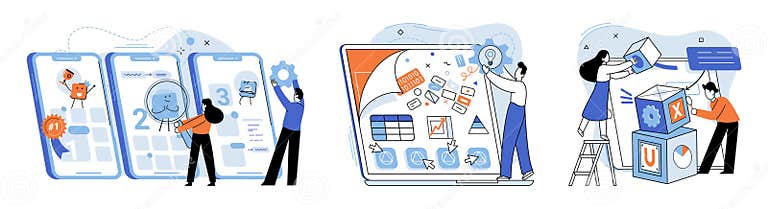 Application Testing Metaphor Vector Application Testing Refining Process For Well Oiled