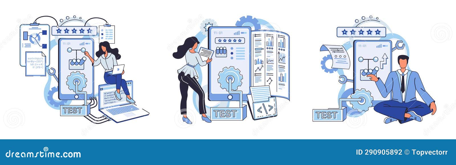 Application Testing Metaphor Vector Software Testing Guardiangel Of Code That Eliminates Bugs