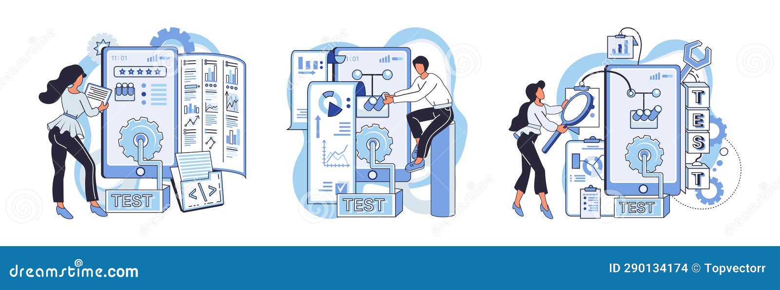 Application Testing Metaphor Vector Software Testing Sweep That 1645