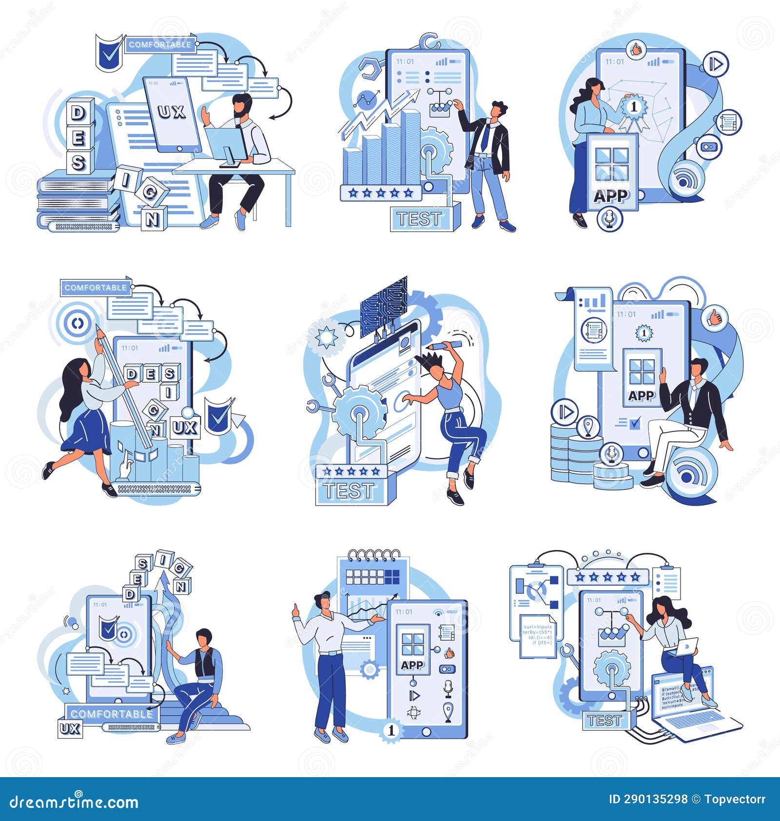 Application Testing Metaphor Vector Software Testing Watchmthat Keeps Lookout For Code 5936