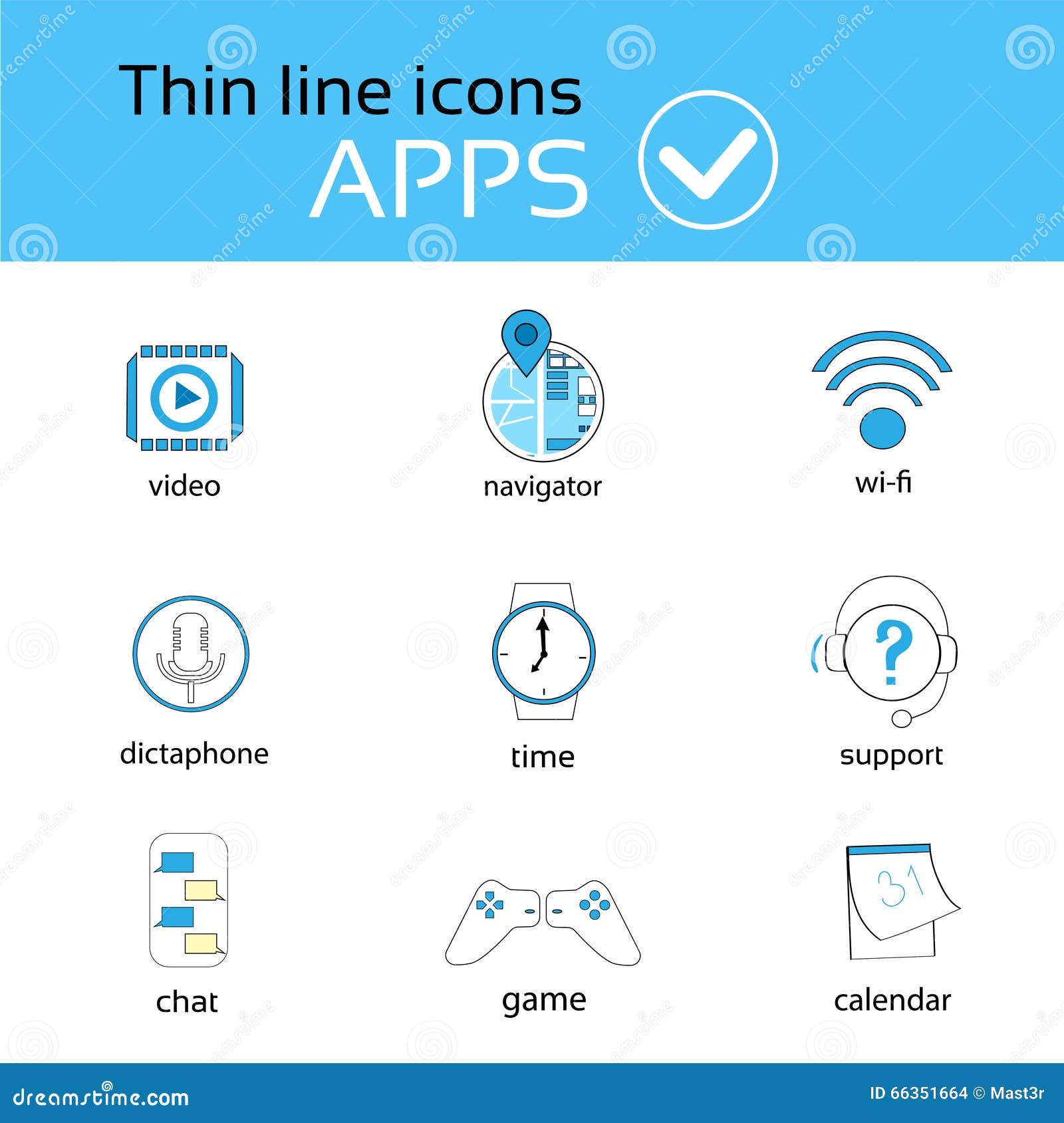 Application Thin Line Icons Set Collection Stock Vector - Illustration ...