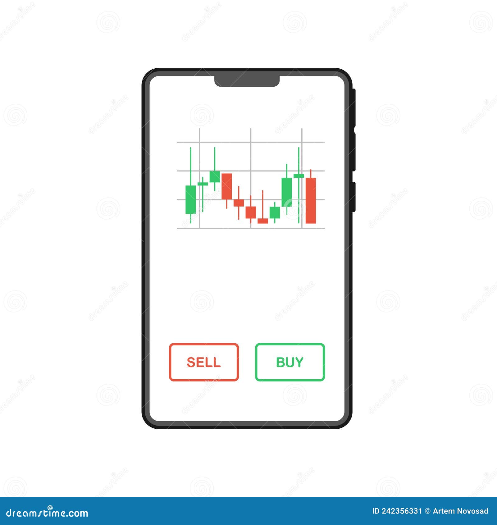 Application for Trading on the Stock Exchange. Japanese Candlestick ...