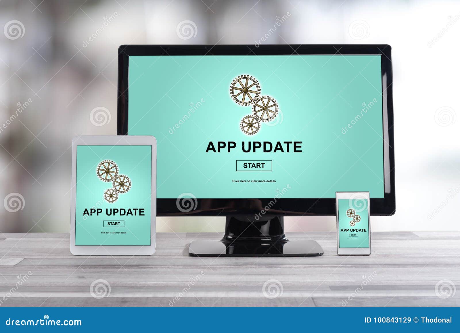 Application Update Concept on Different Devices Stock Image - Image of ...