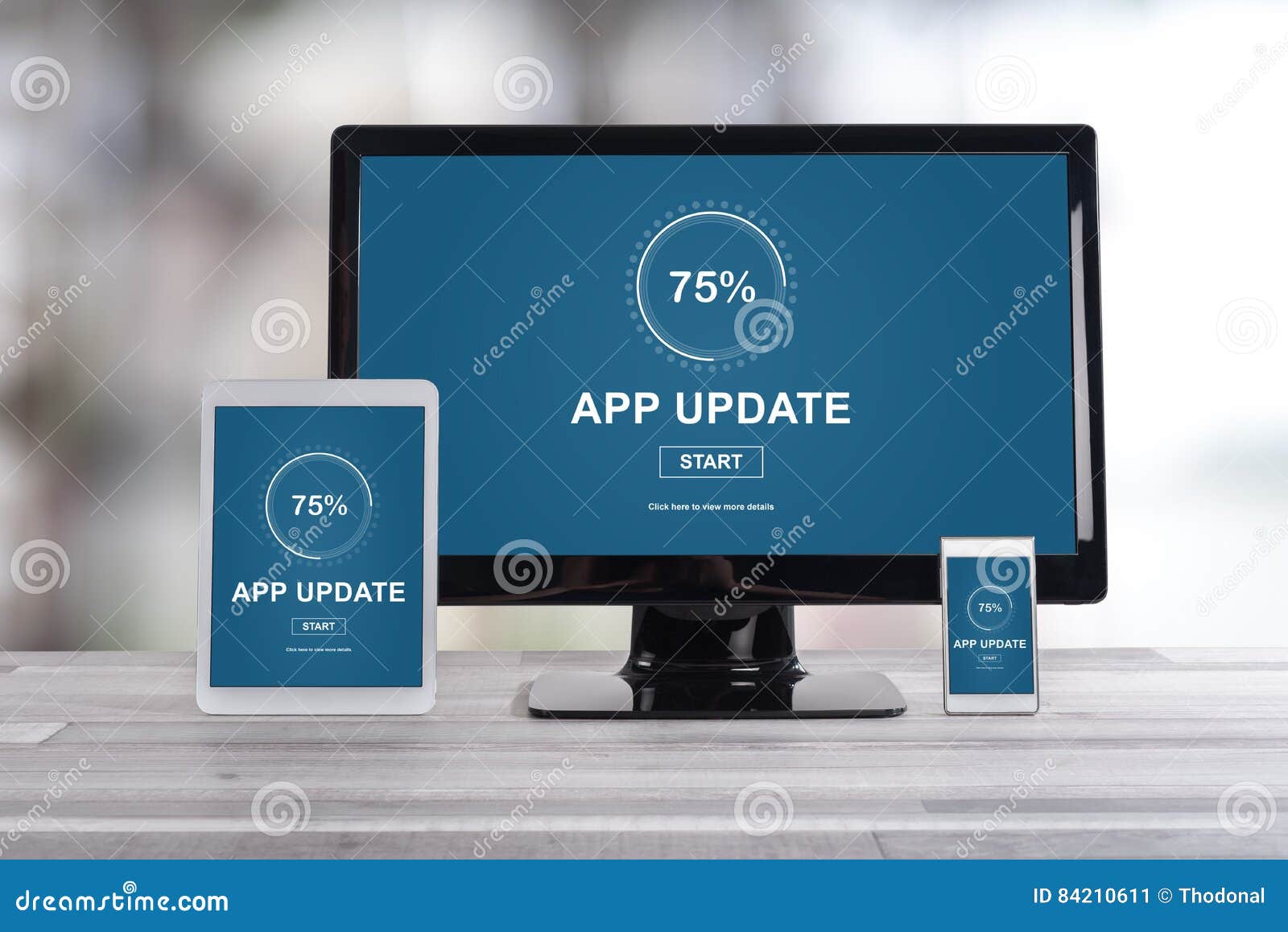 Application Update Concept on Different Devices Stock Image - Image of ...