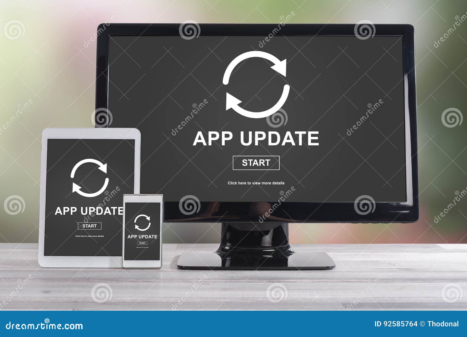 Application Update Concept on Different Devices Stock Photo - Image of ...