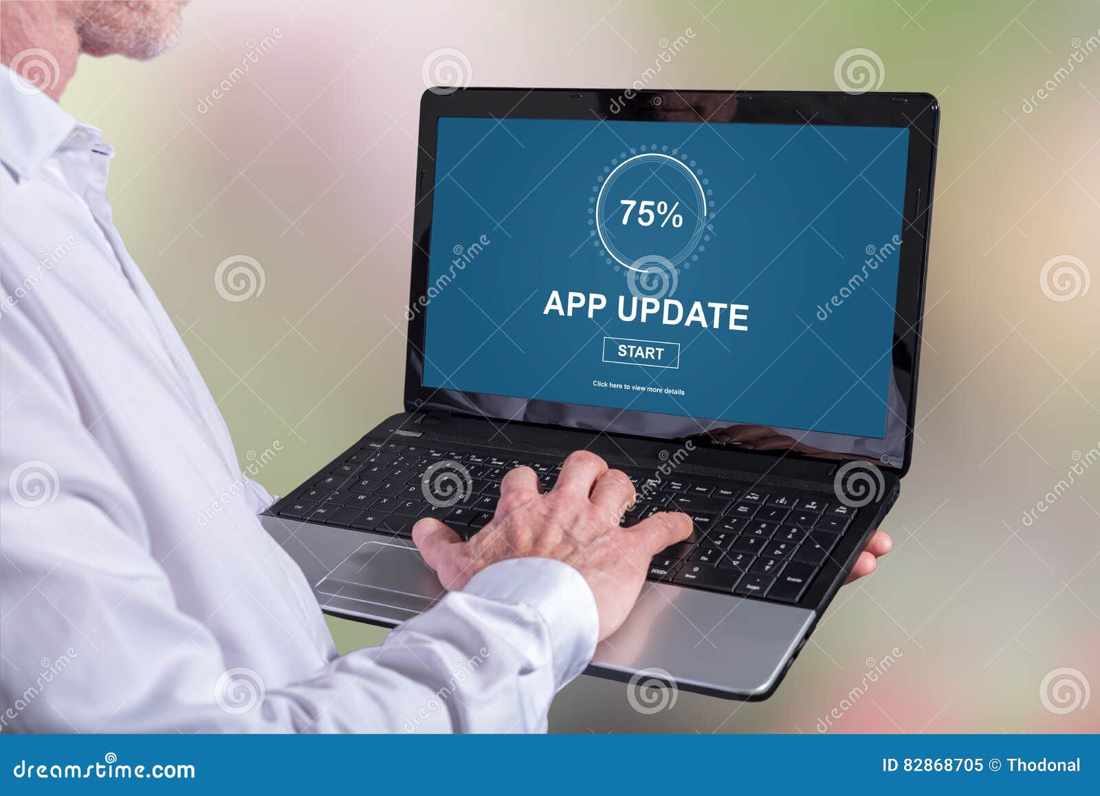 Application Update Concept on a Laptop Stock Image - Image of version ...